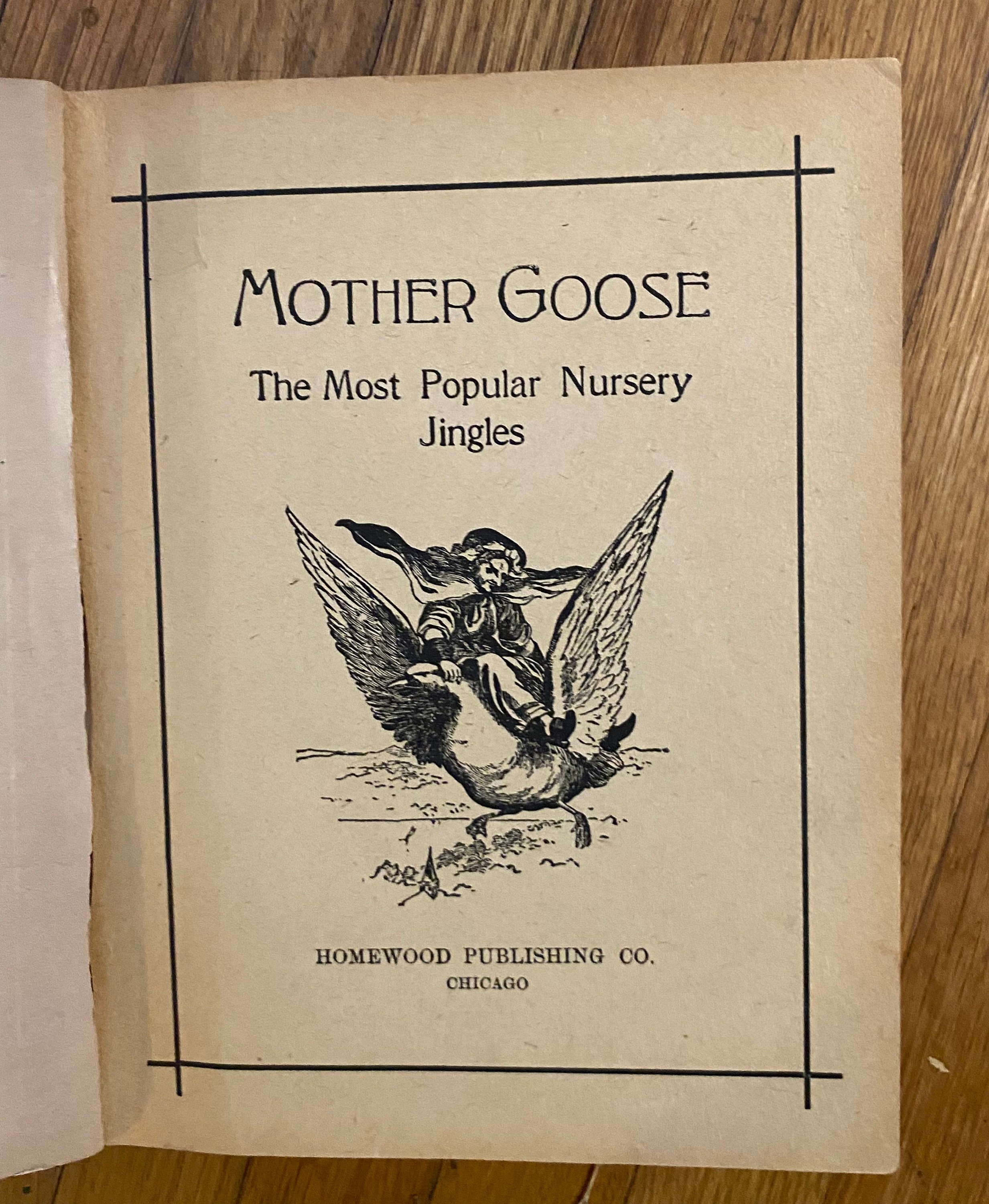 Antique Mother Goose Rhyme Book - Nursery Jingles and Rhymes - Etsy