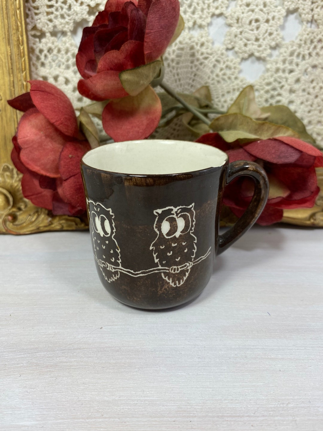 Vintage Brown Owl Cup PJG, Owl Tea Cup - Etsy