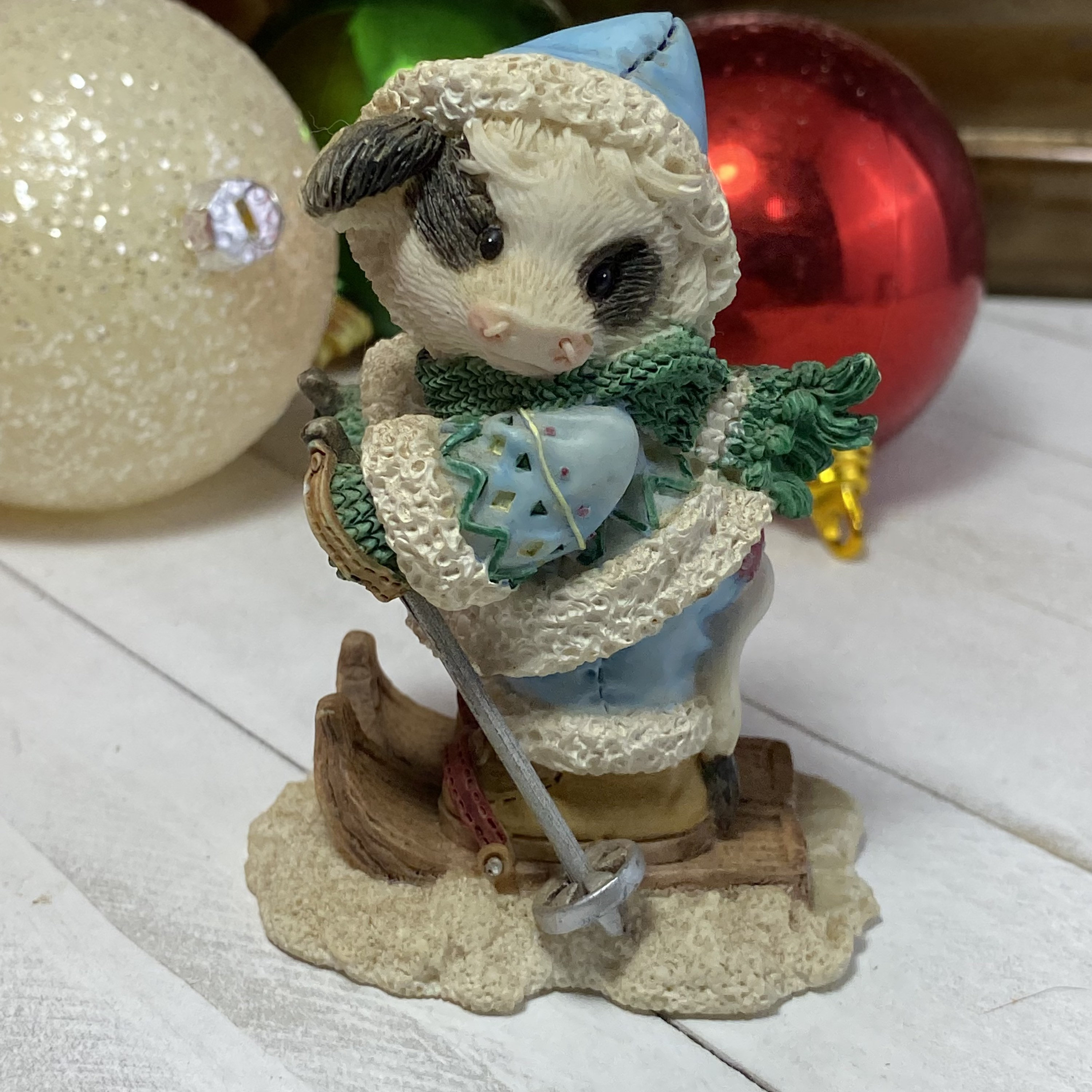 January ski Moo Later Marys Moo Moos Cow Figurine Enesco - Etsy