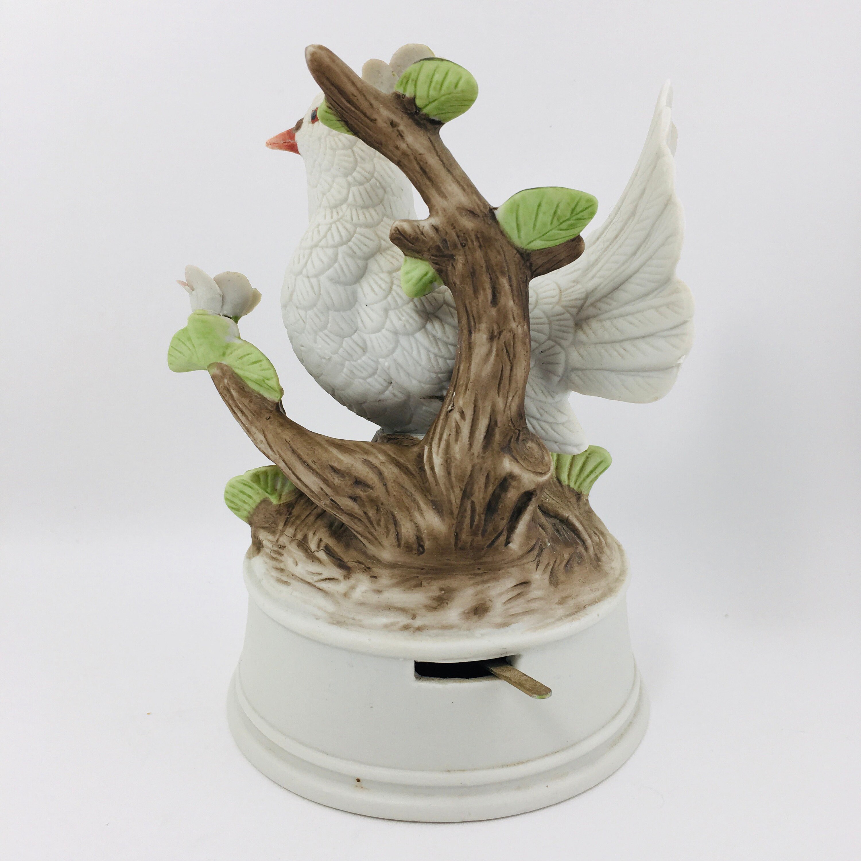 Royal Crown White Dove Porcelain Music Box Somewhere My Love | Etsy