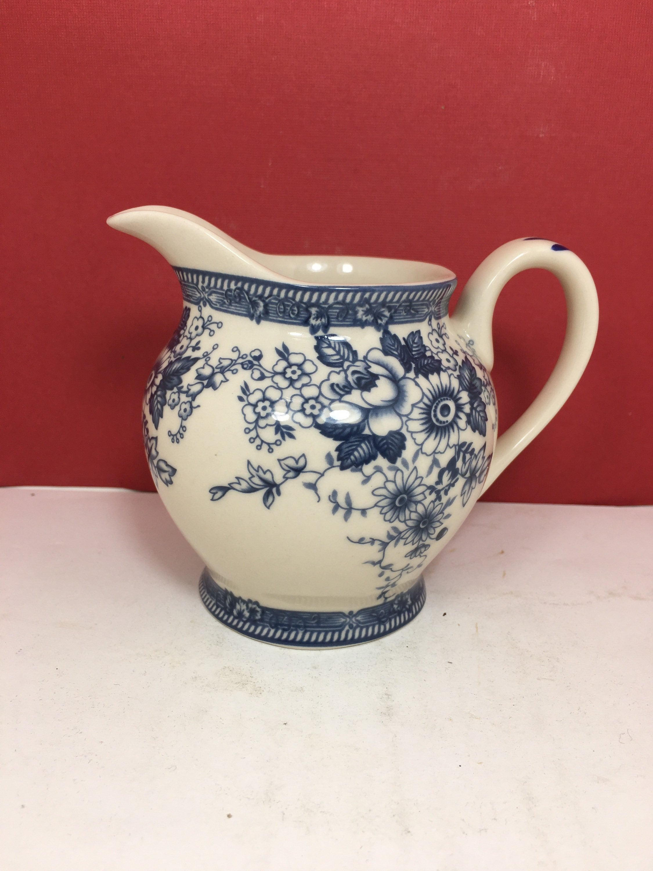 Antique Reflections Blue Floral Creamer Pitcher | Etsy