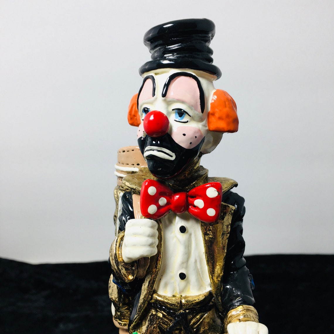 Rare Ron Lee Golfer Clown Statue Black and Gold Onyx Base 1990 | Etsy