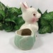 Vintage Bunny Rabbit With Cabbage Planter, Bunny Rabbit Vase, Rabbit ...