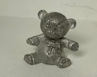 Pewter Teddy Bear | Etsy