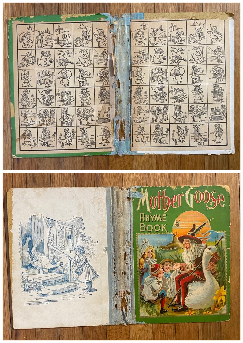 Antique Mother Goose Rhyme Book Nursery Jingles and Rhymes - Etsy