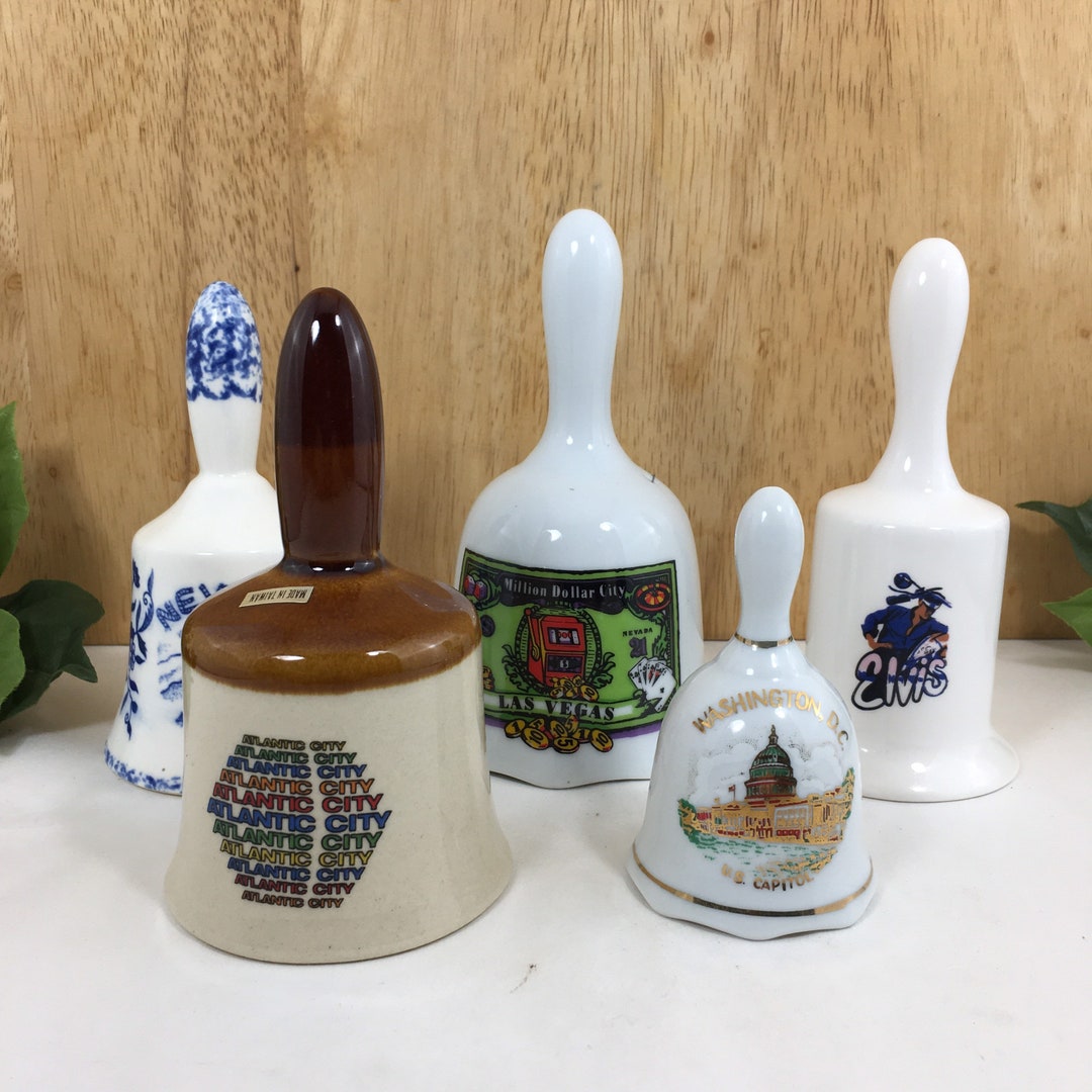 Bell, Vintage Hand Bell, State Souvenir Bell, Elvis Bell, Atlantic City ...