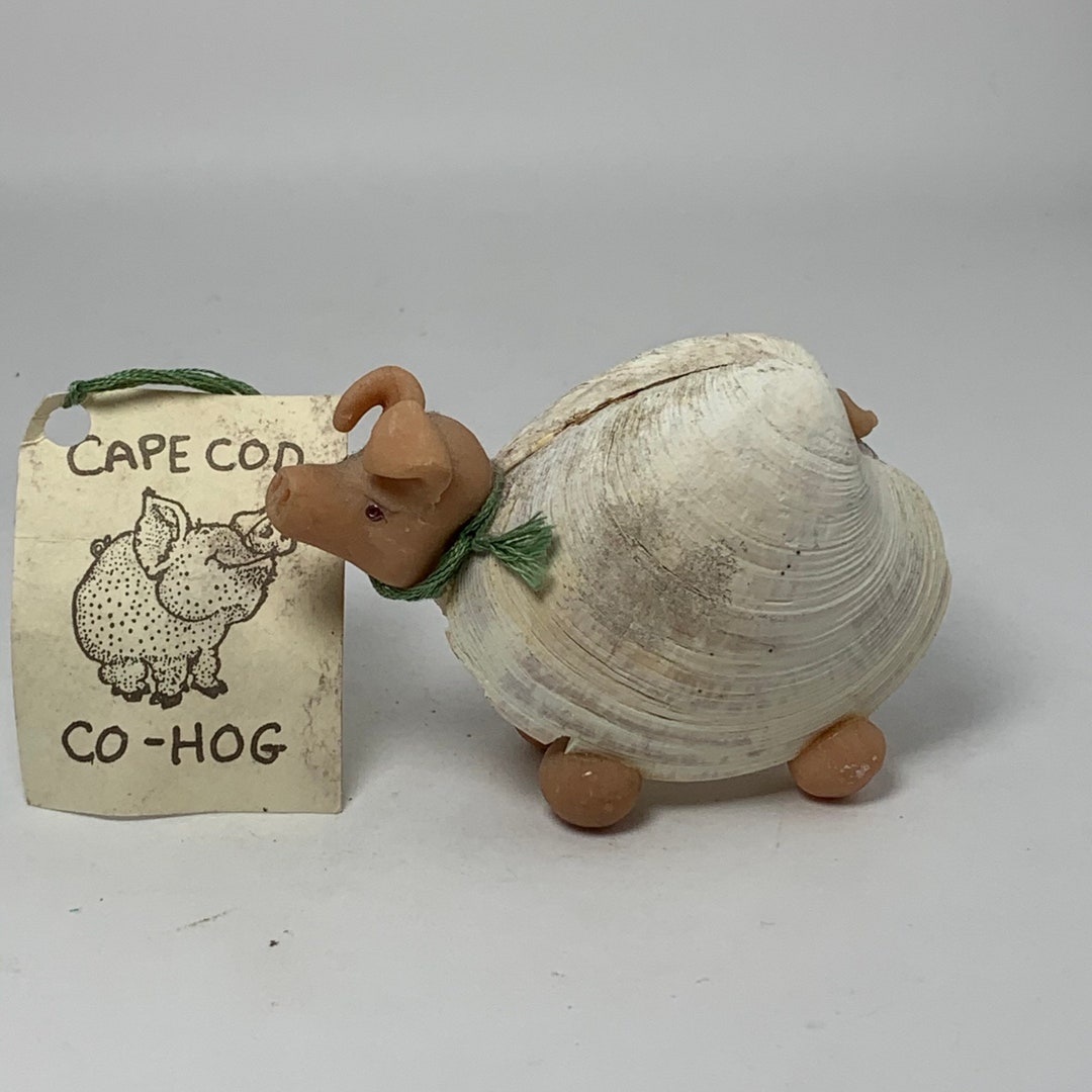 Cape Cod Co HOG PIG Figurine, Shell Animal Figurine - - Etsy