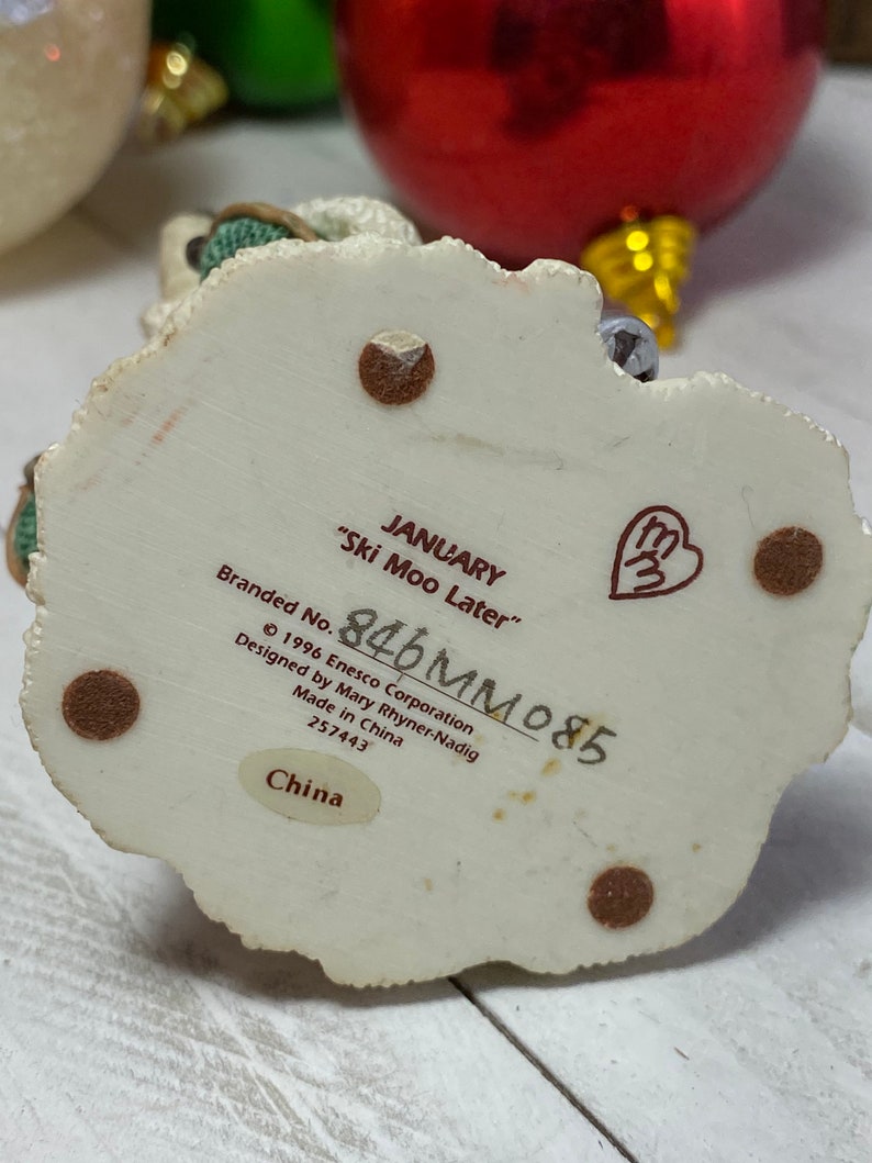 January ski Moo Later Marys Moo Moos Cow Figurine Enesco - Etsy