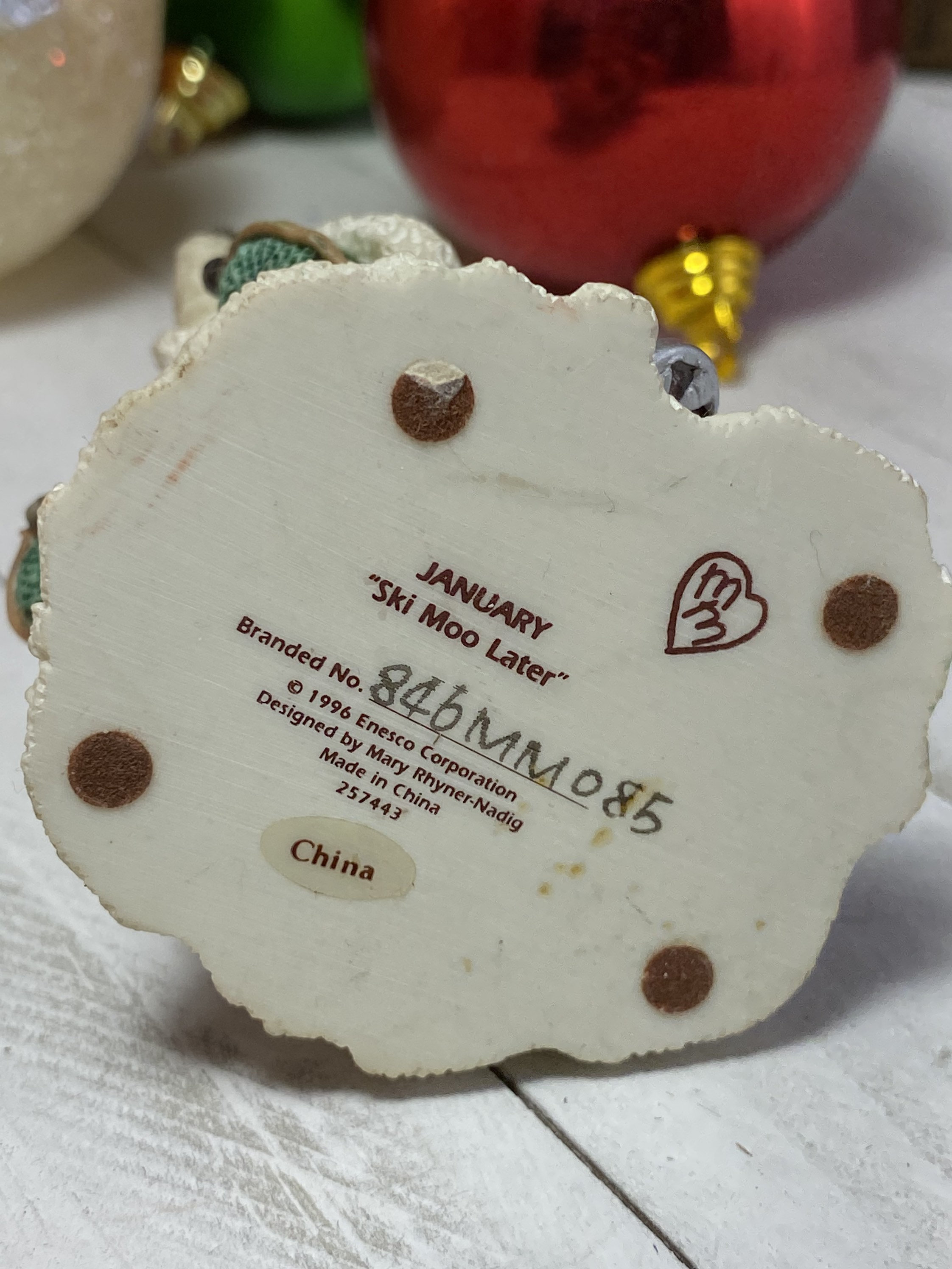 January ski Moo Later Marys Moo Moos Cow Figurine Enesco - Etsy