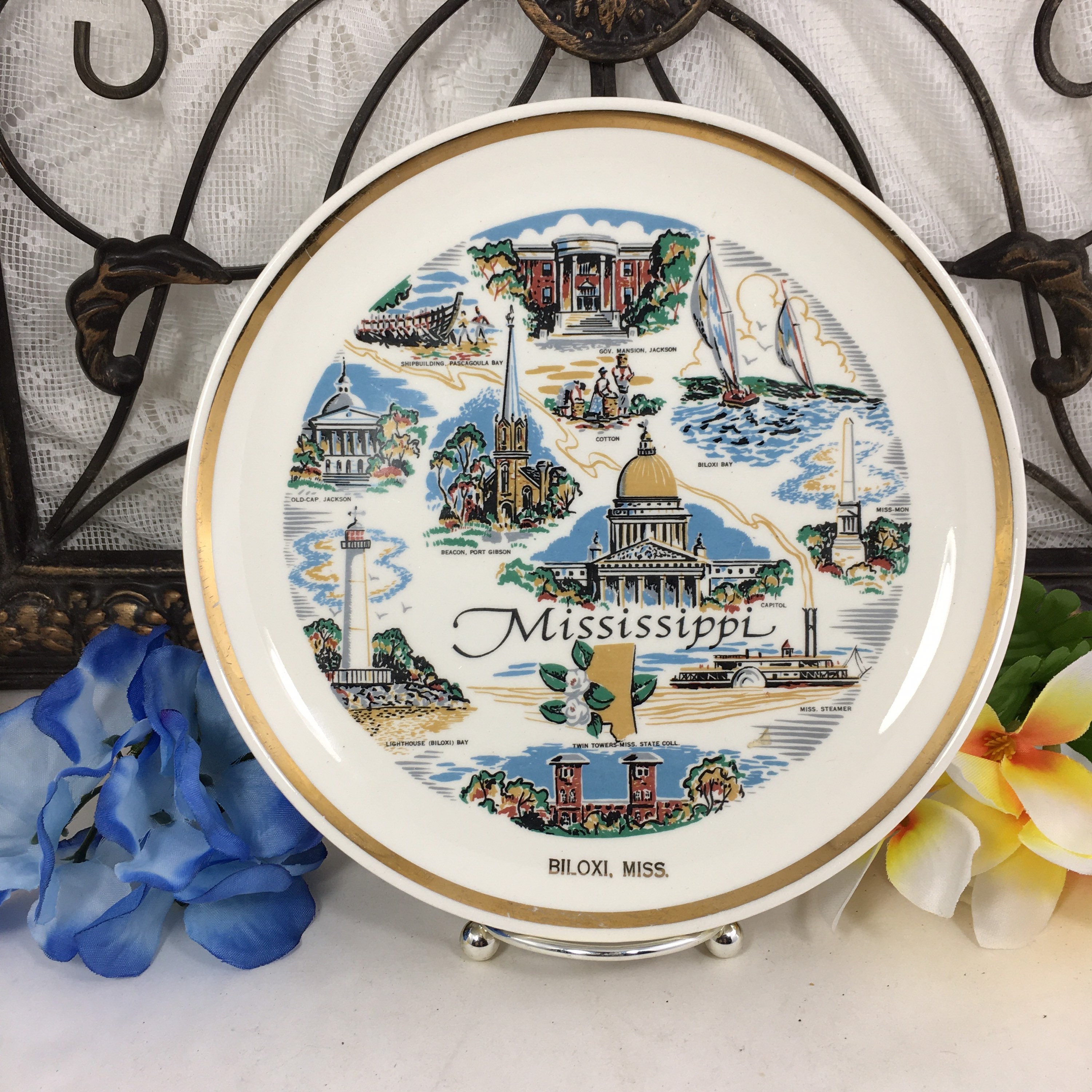 Mississippi Souvenir Plate Vintage Mississippi Collectible - Etsy