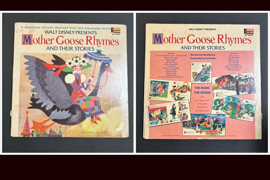 Mother Goose Rhymes Storybook LP, Disney Mother Goose Record, Vintage ...