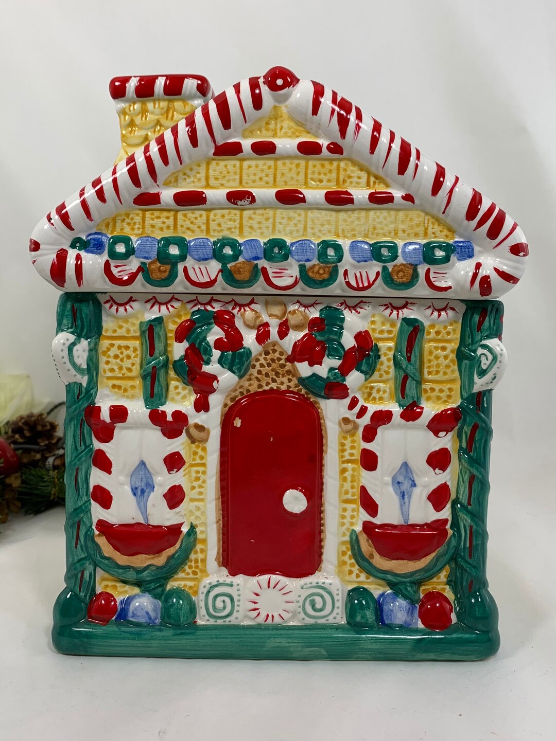 Vintage Christmas Cookie Jar Gingerbread House Cookie Jar - Etsy
