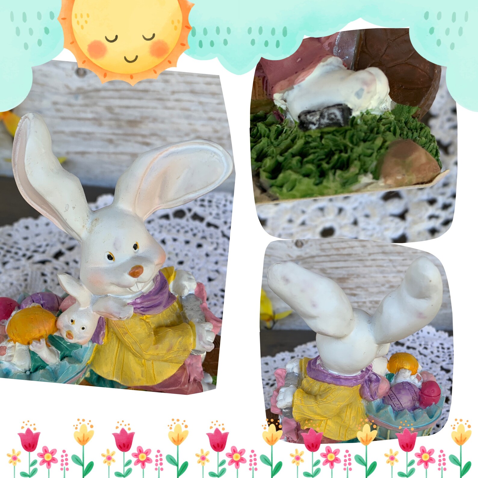 Vintage Bunny Rabbit Figurines Easter Bunny Easter Decor | Etsy