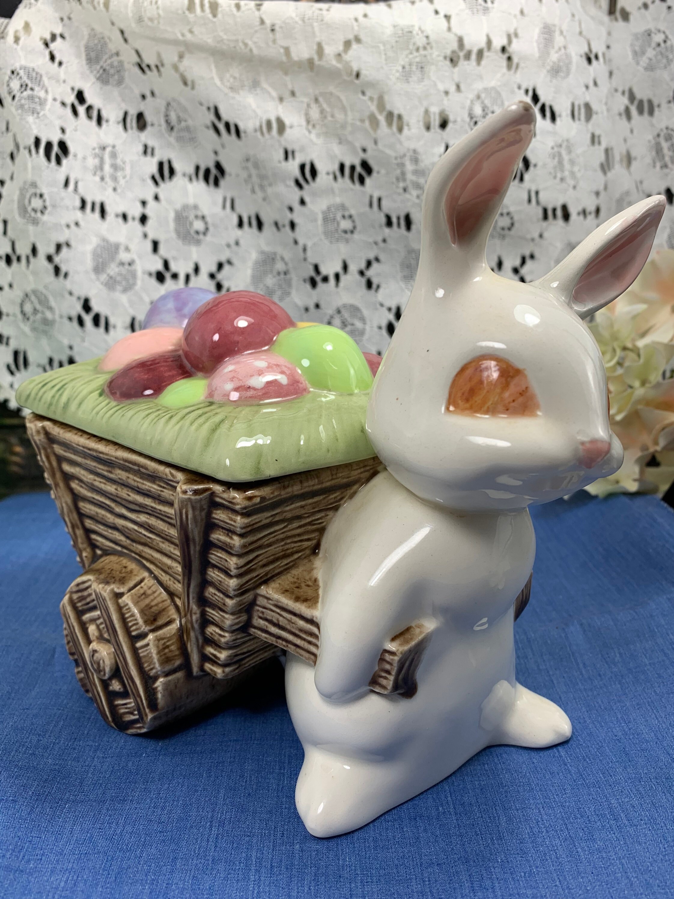 Vintage Bunny Rabbit Candy Dish/planter Easter Bunny Figurine - Etsy