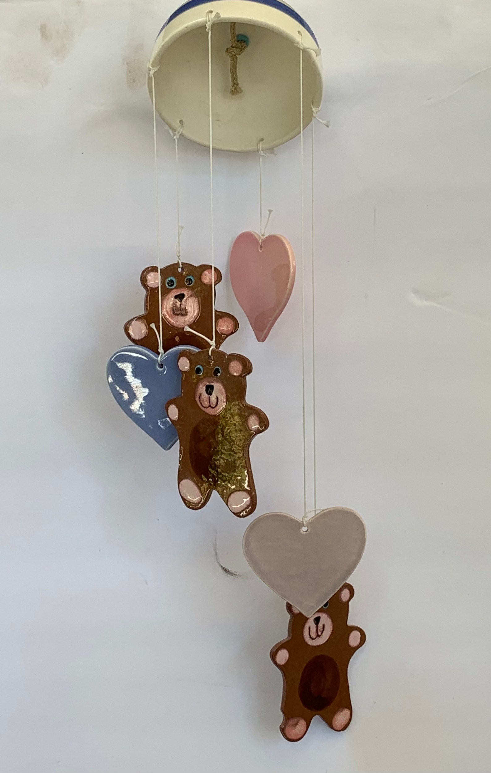 Vintage Wind Chimes With Ceramic Teddy Bears Ceramic Teddy - Etsy
