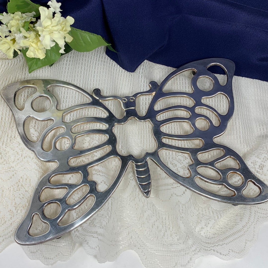 Vintage Leonard Silver Plate Butterfly Trivet, Metal Butterfly Wall Art ...