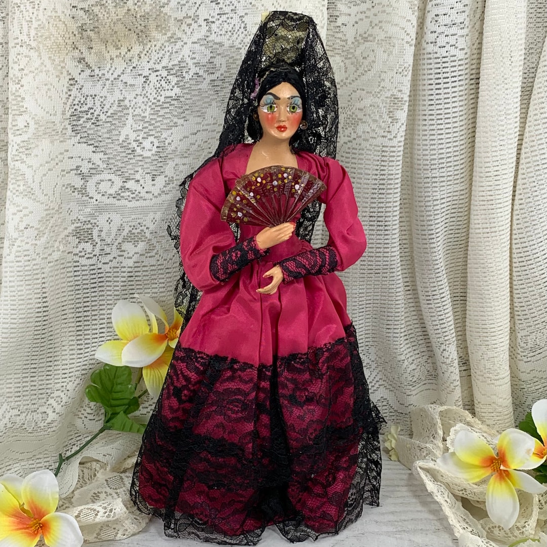 Vintage Spanish Senorita Doll Flamenco Dancer Doll in Traditional ...