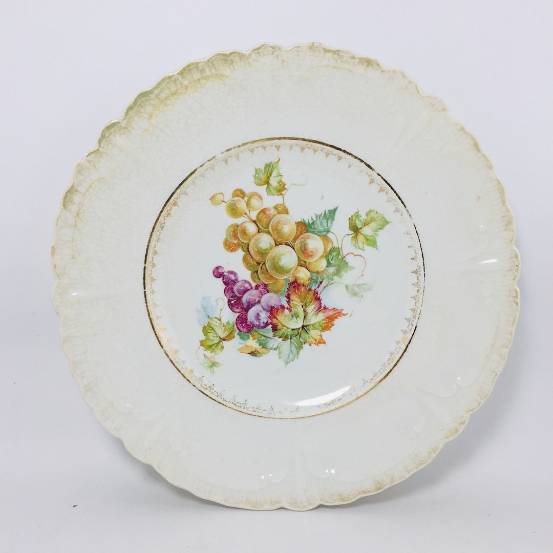 Antique Stinthal China Grape & Vine Porcelain Plate, Fruit Plate ...