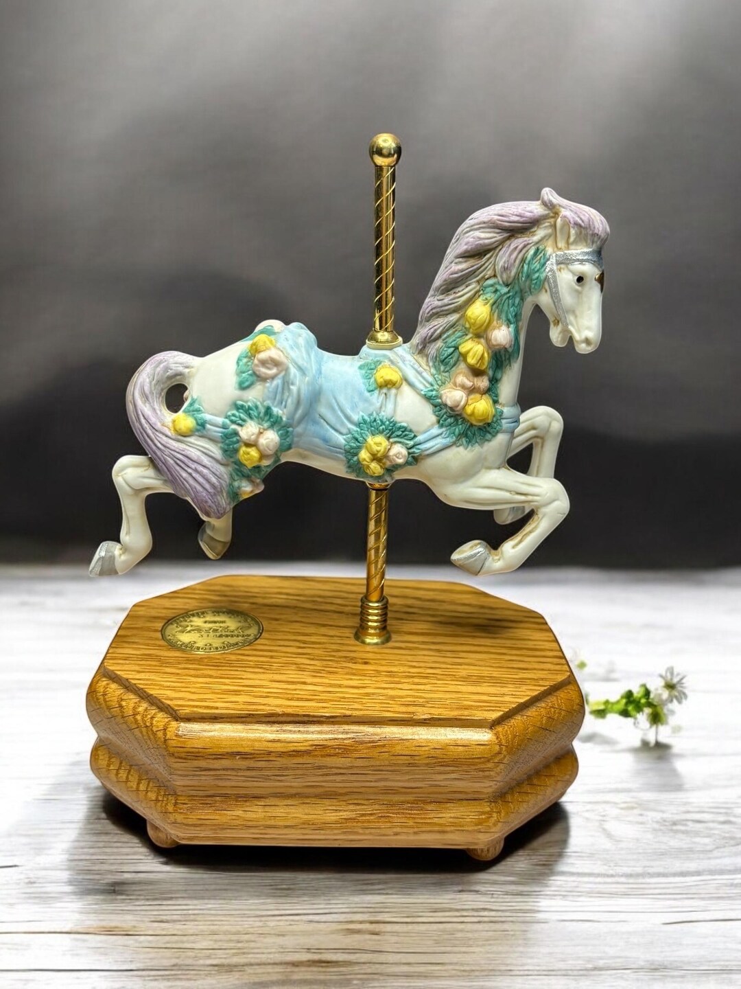 Vintage Carousel Horse Music Box Figurine - Westland Carousel Horse ...