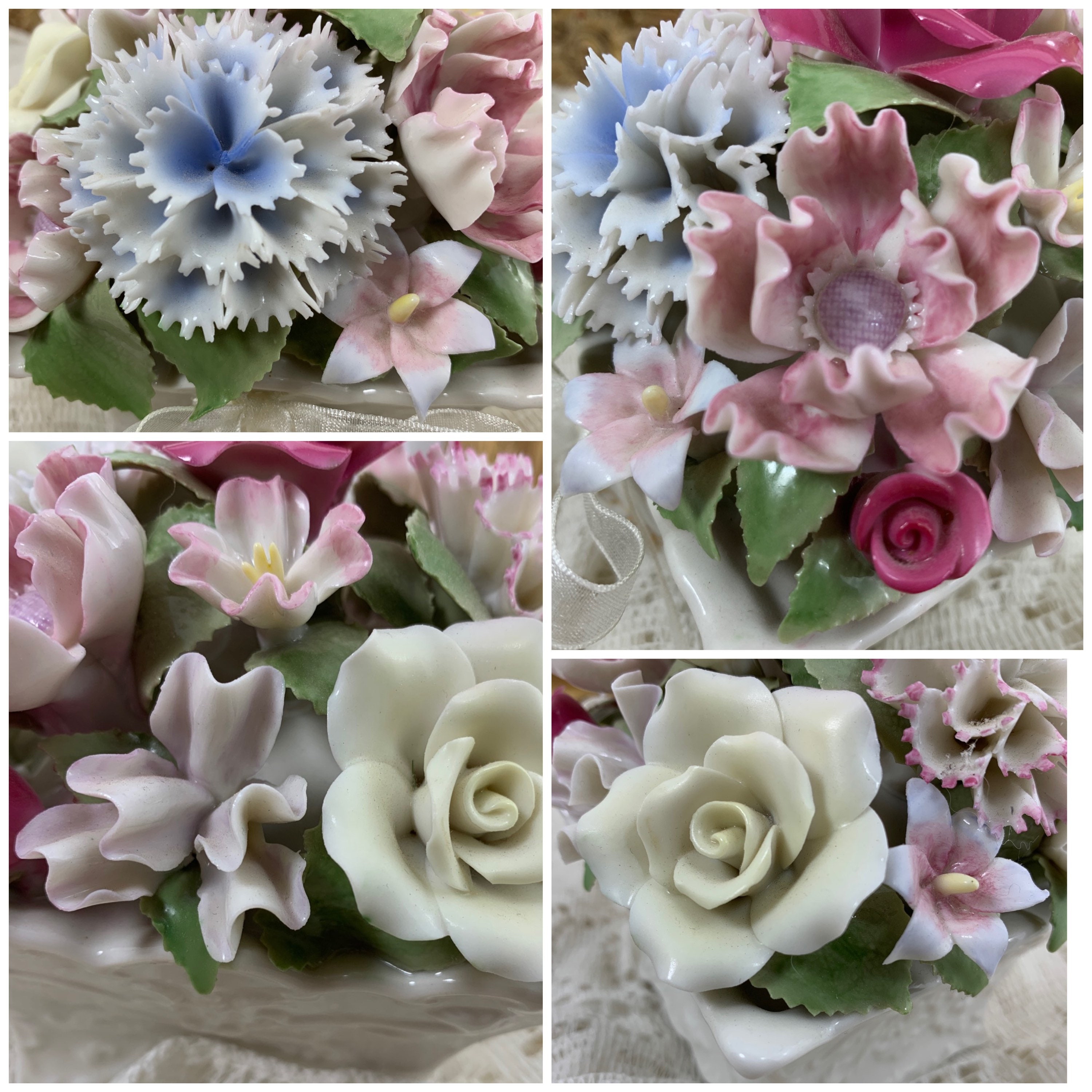 Porcelain Flower Bouquet Music Box - Memories - Etsy