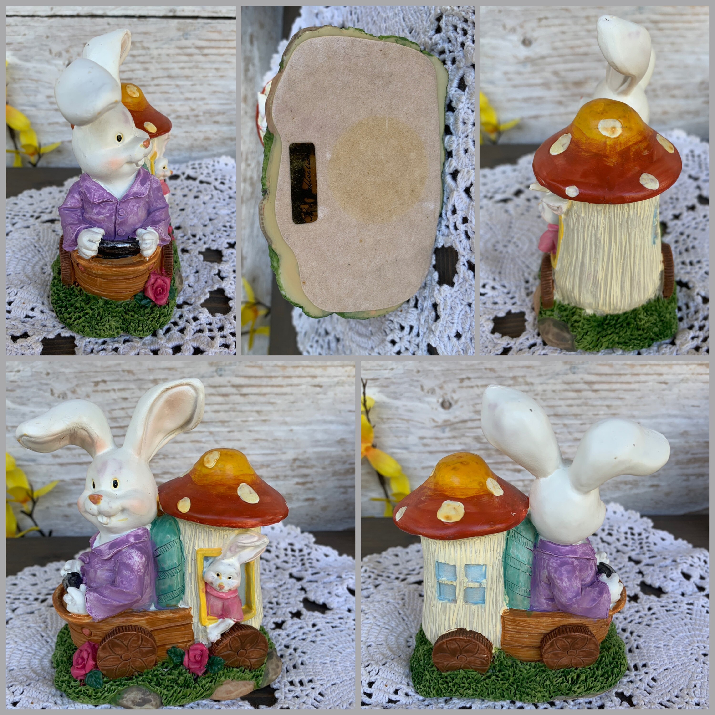 Vintage Bunny Rabbit Figurines Easter Bunny Easter Decor | Etsy