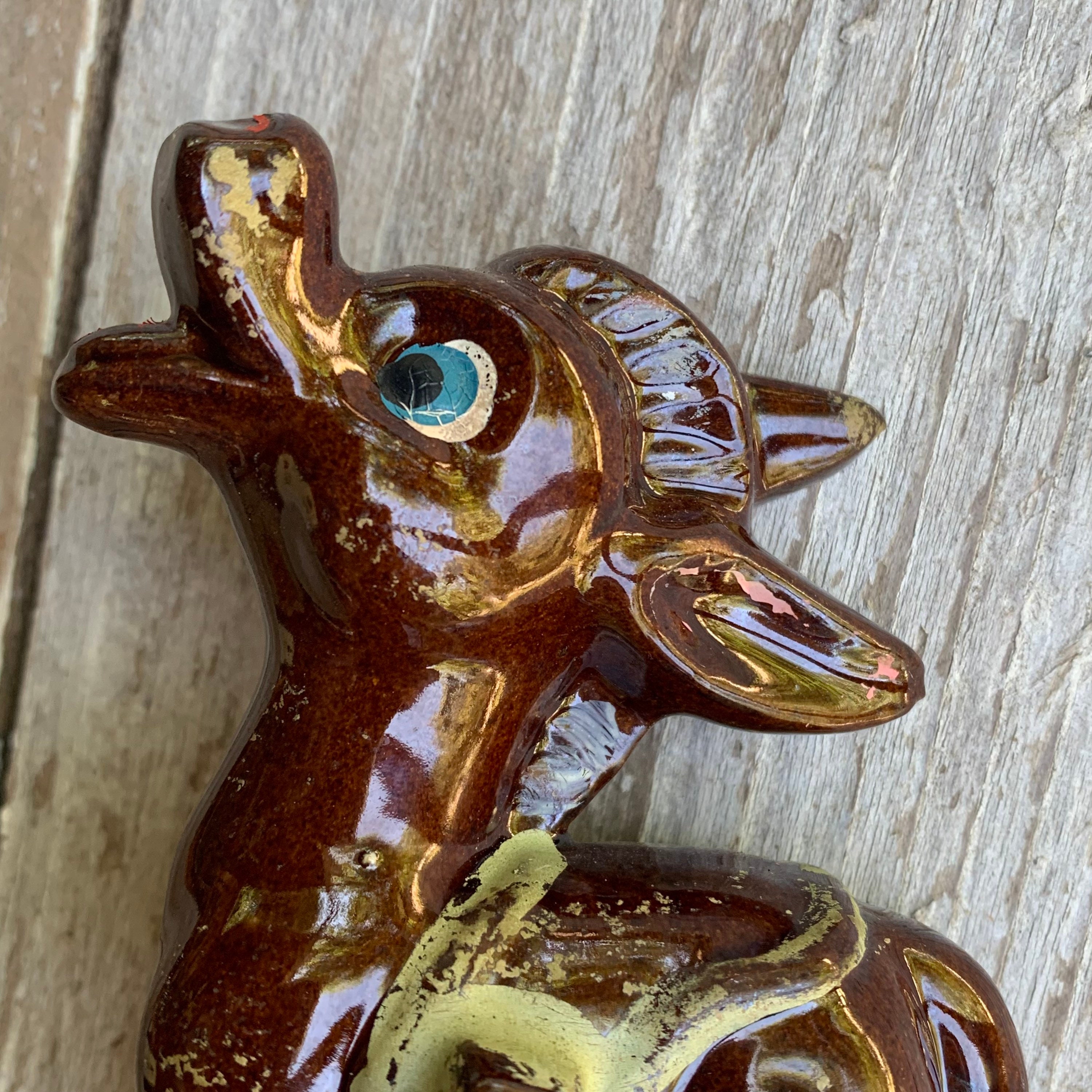 Vintage Redware Pottery Donkey Figurine Hand Painted Donkey - Etsy