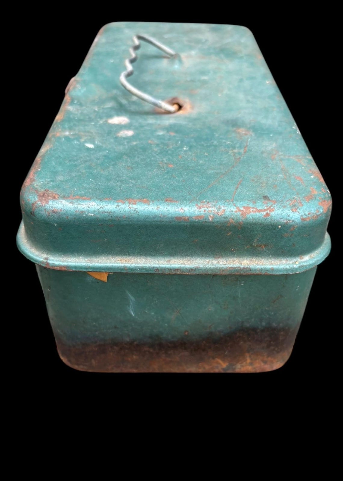 Vintage Teal Metal Toolbox | Rustic Industrial Lunchbox | Mid Century ...