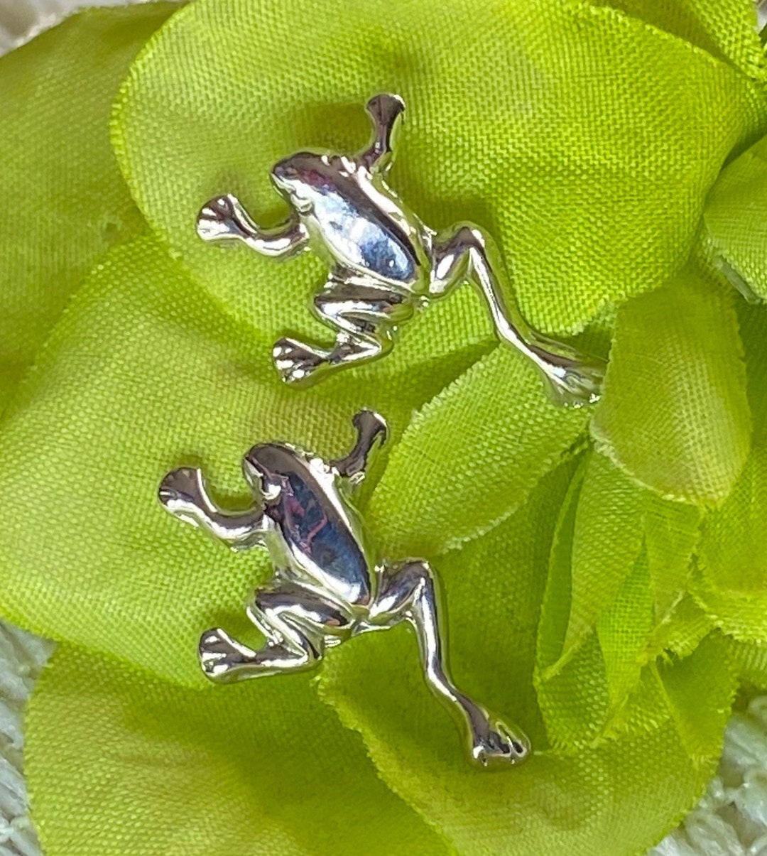 Vintage Silver Tree Frog Earrings - Etsy