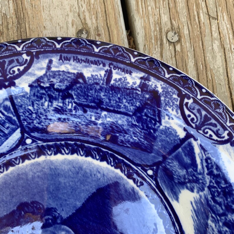 Blue and White Transferware Plate Shakespeare Flow Blue - Etsy