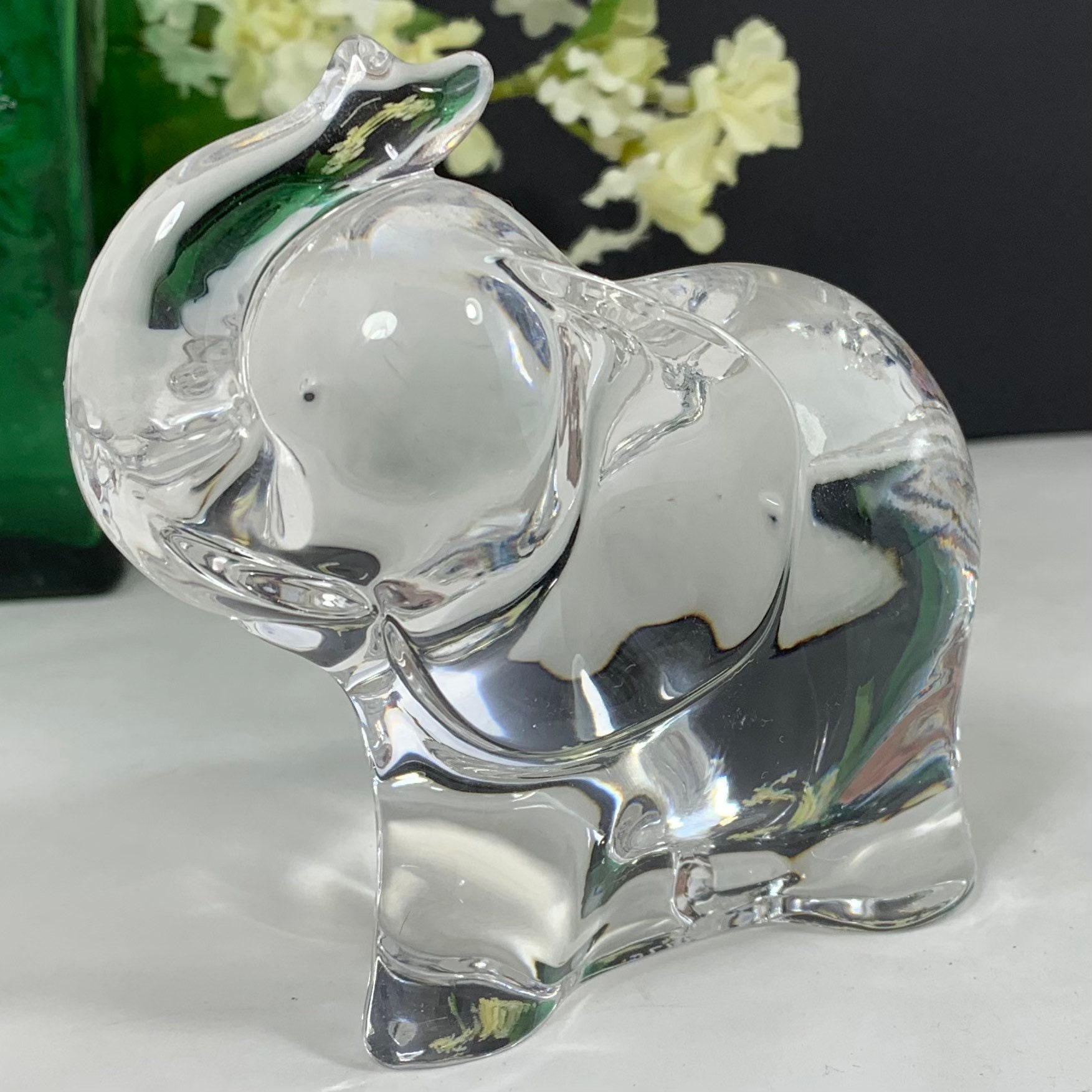 Lenox Fine Crystal Elephant Glass Elephant Figurine With - Etsy