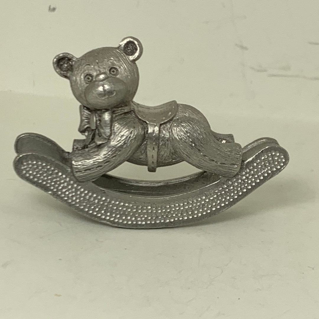Pewter Teddy Bear Rocking Horse, Spoontiques Pewter Bear PP561 - Etsy
