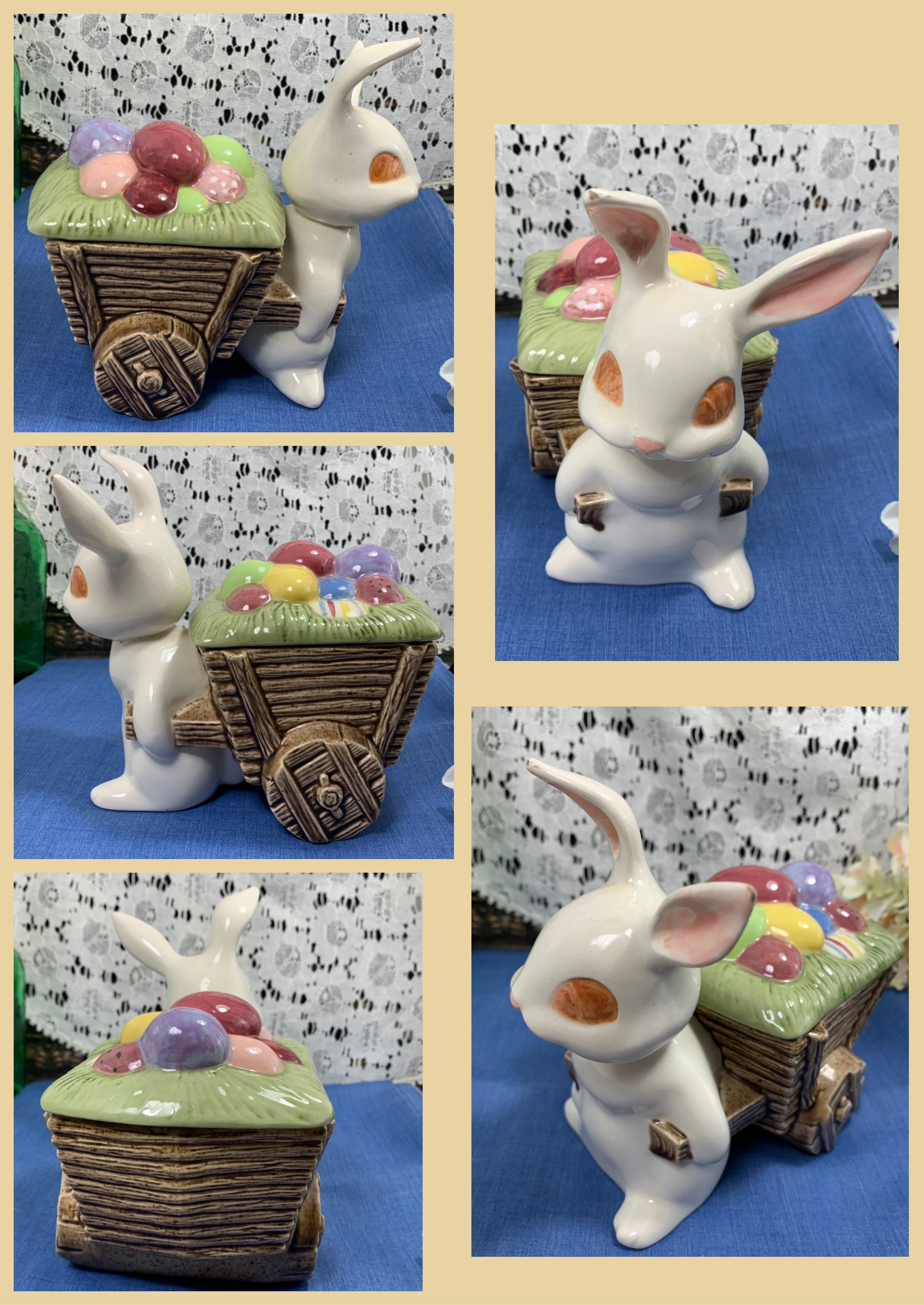 Vintage Bunny Rabbit Candy Dish/planter Easter Bunny Figurine - Etsy