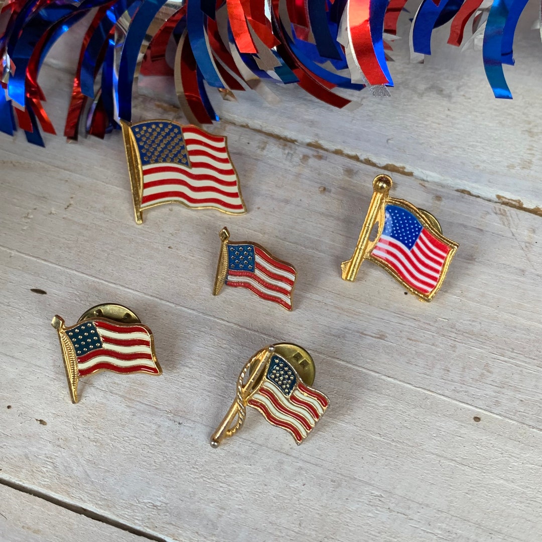 US Flag Lapel Pin - Hat Pin - Vintage American Flag Lapel Pin USA ...