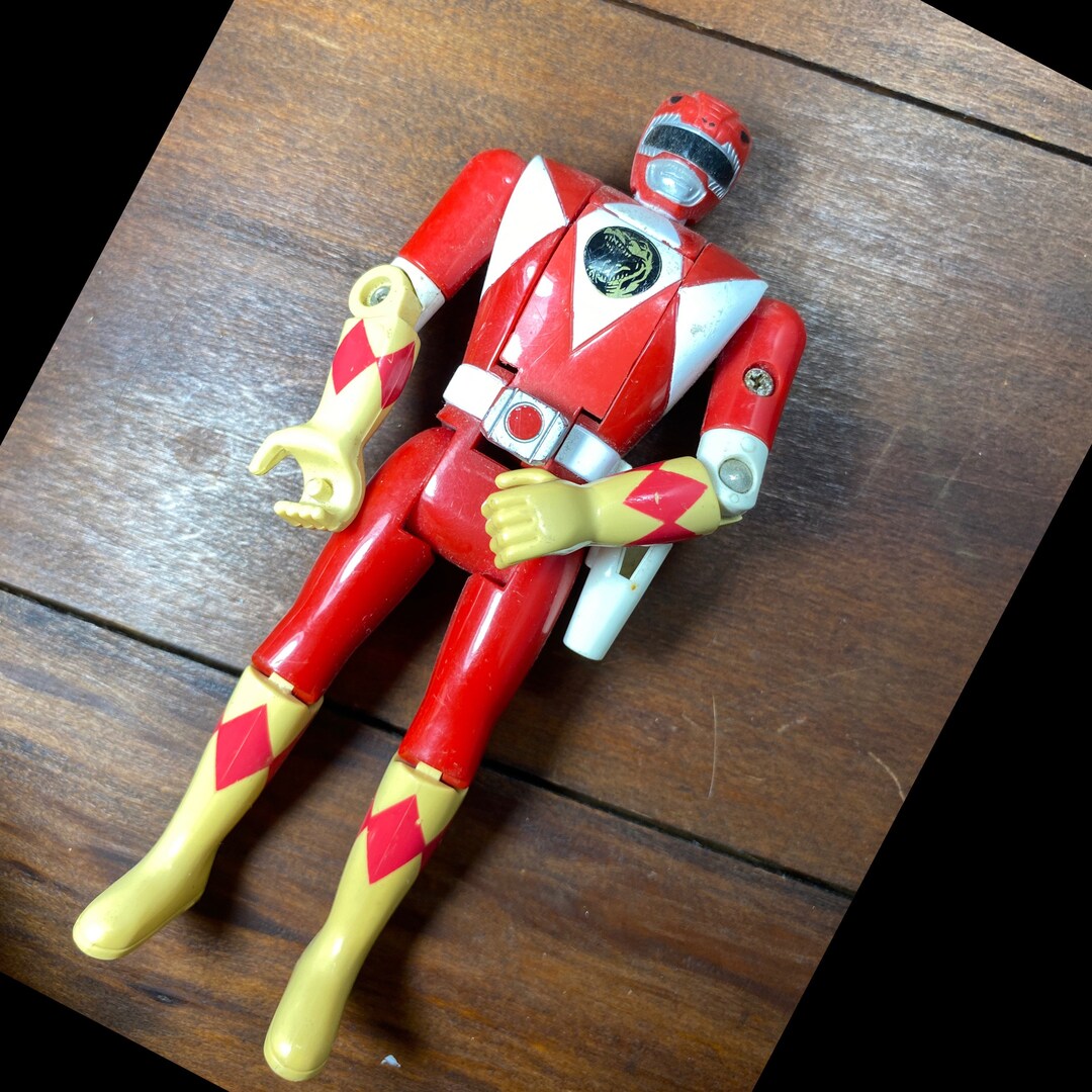 Vintage 1993 Bandai Mighty Morphin Power Ranger, Red Power Ranger T-rex ...