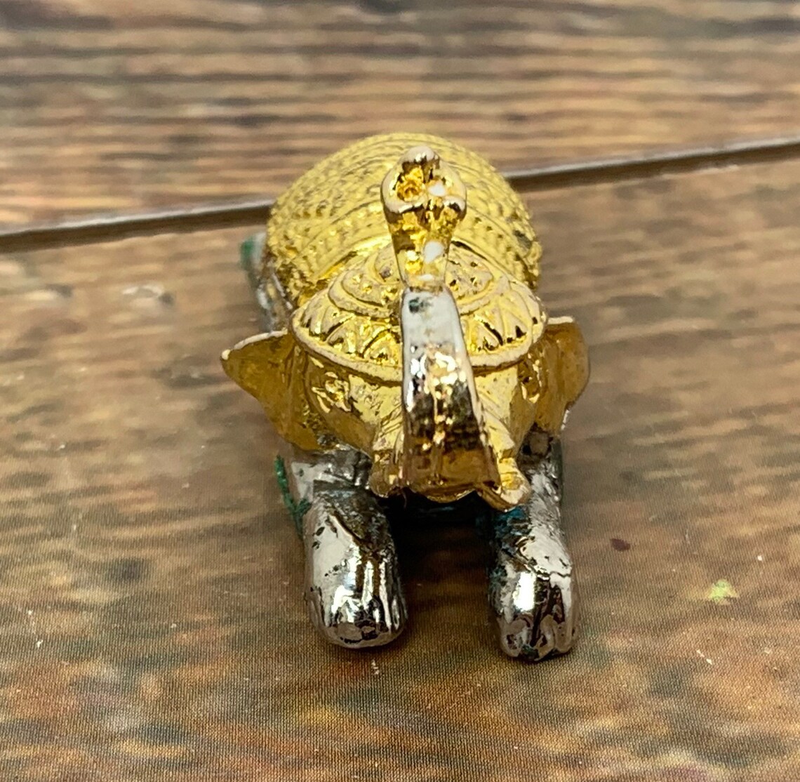 Elephant Trinket Box Silver and Gold Toned Elephant Souvenir | Etsy