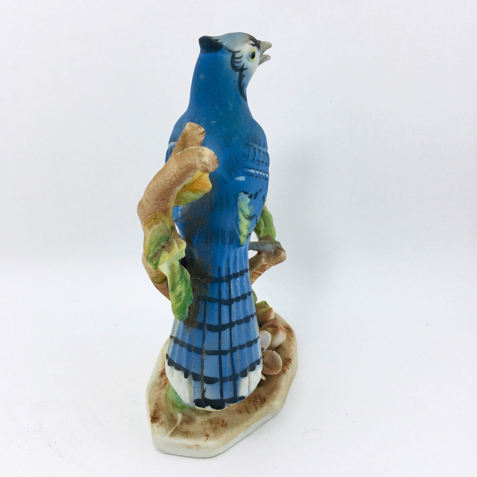 Royal Crown Blue Jay Bird Sitting on A Flowering Limb Figurine | Etsy