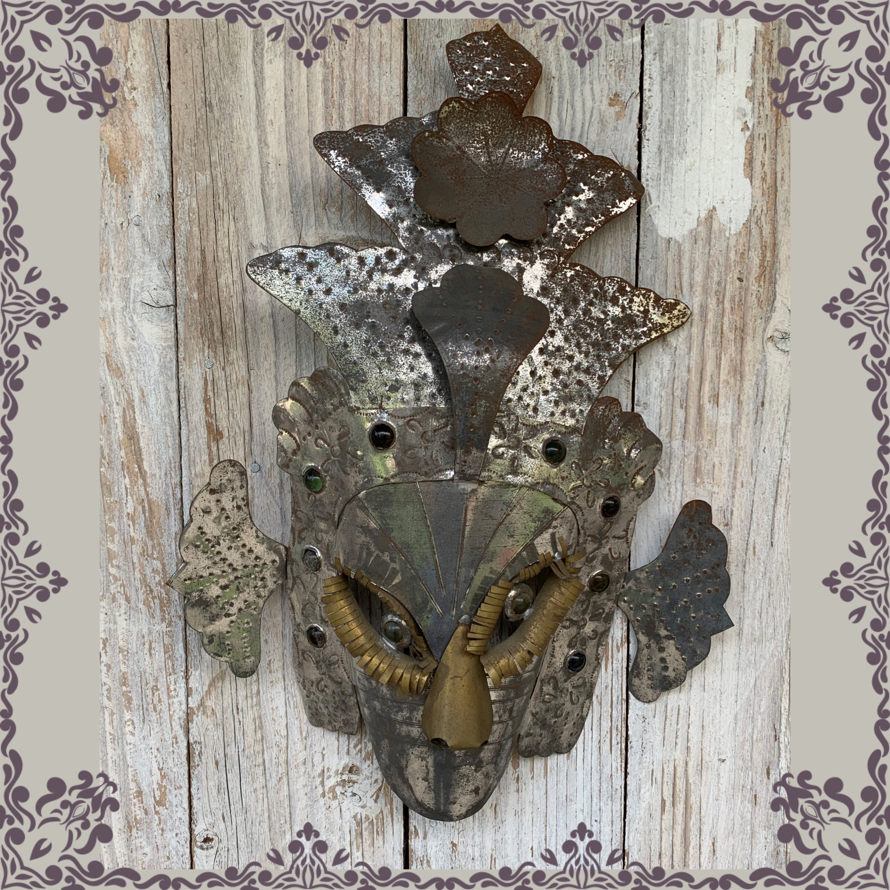 Vintage Tin Folk Art Mask tin Tourist Mask Handcrafted - Etsy