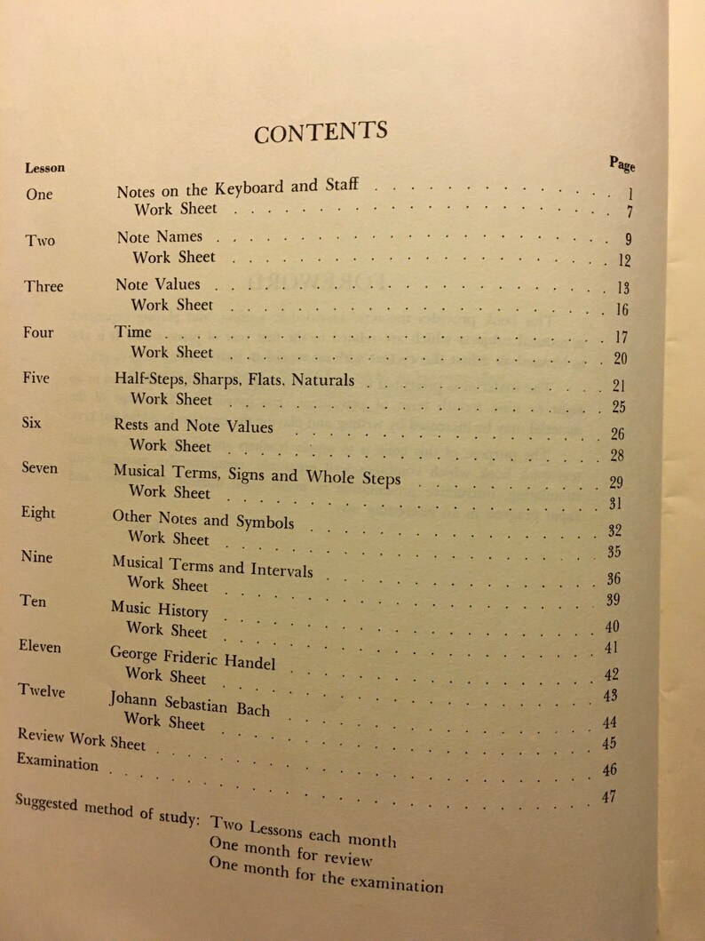 Theory for Piano Students Lora Benner Book One Piano Book - Etsy