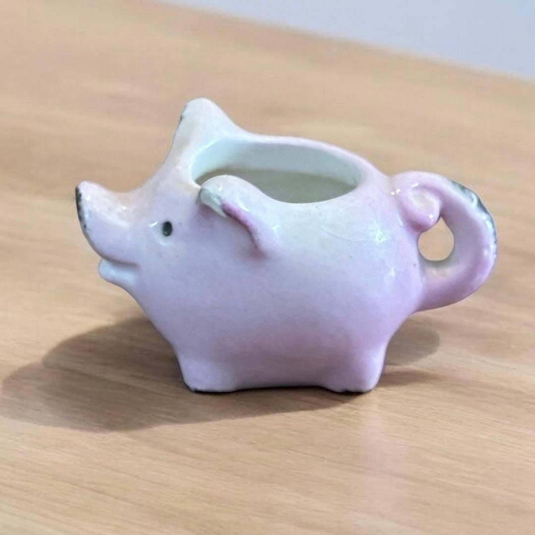 Vintage Pig Teapot - Miniature Ceramic Teapot Stamped Germany - Cute ...
