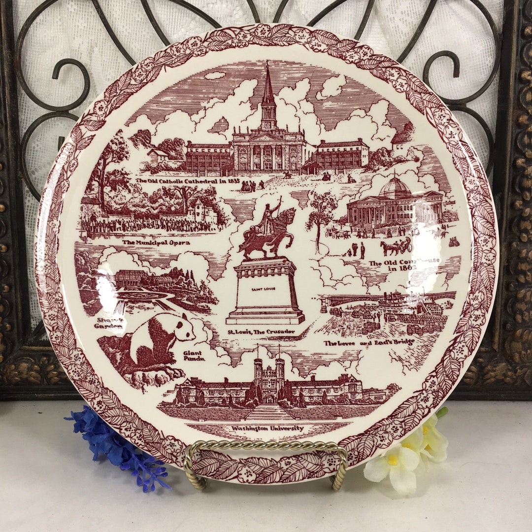 St Louis Missouri Souvenir Plate by Vernon Kilns, Vintage Missouri ...