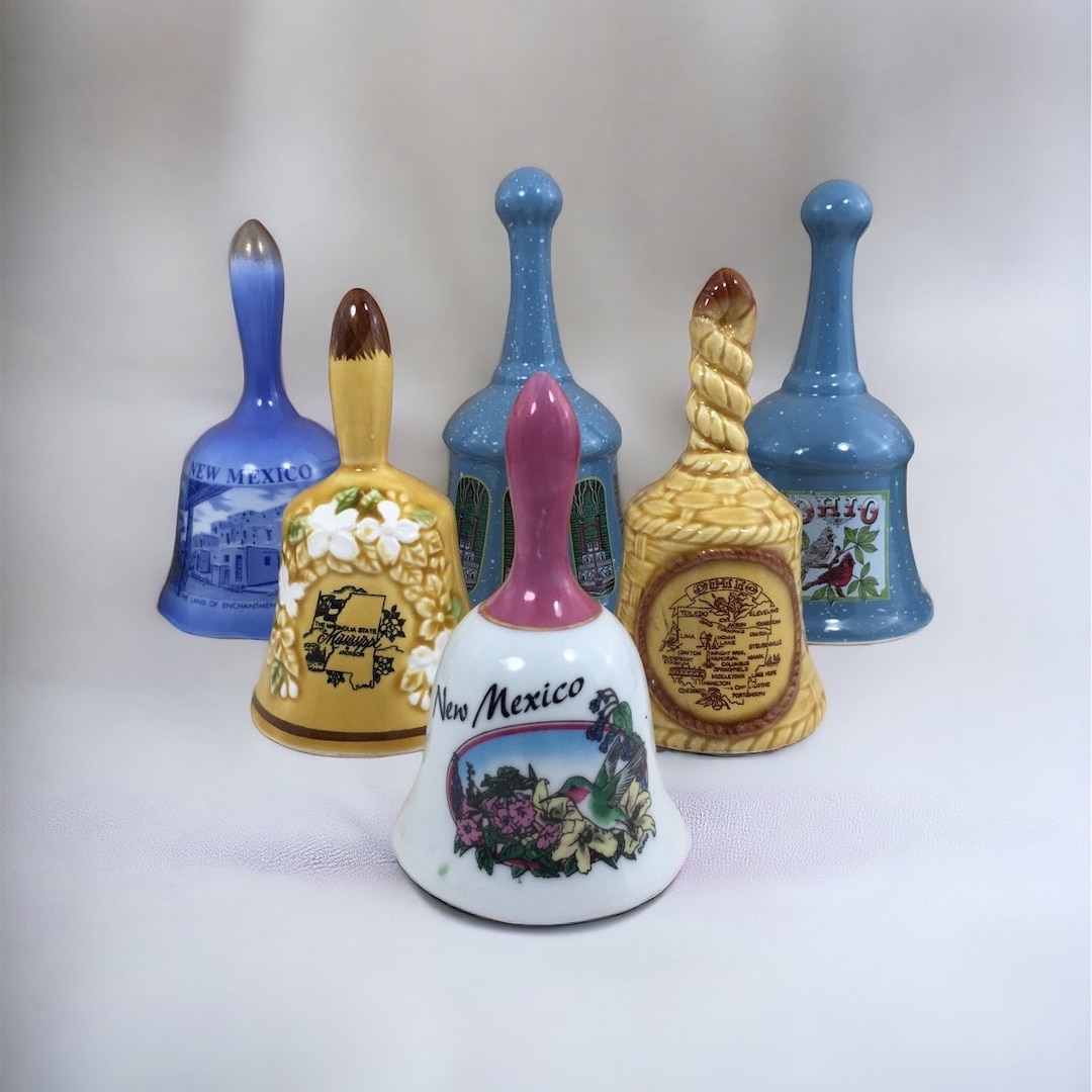 Bell, Vintage Hand Bell, State Souvenir Bell, Ohio Bell, Mississippi ...