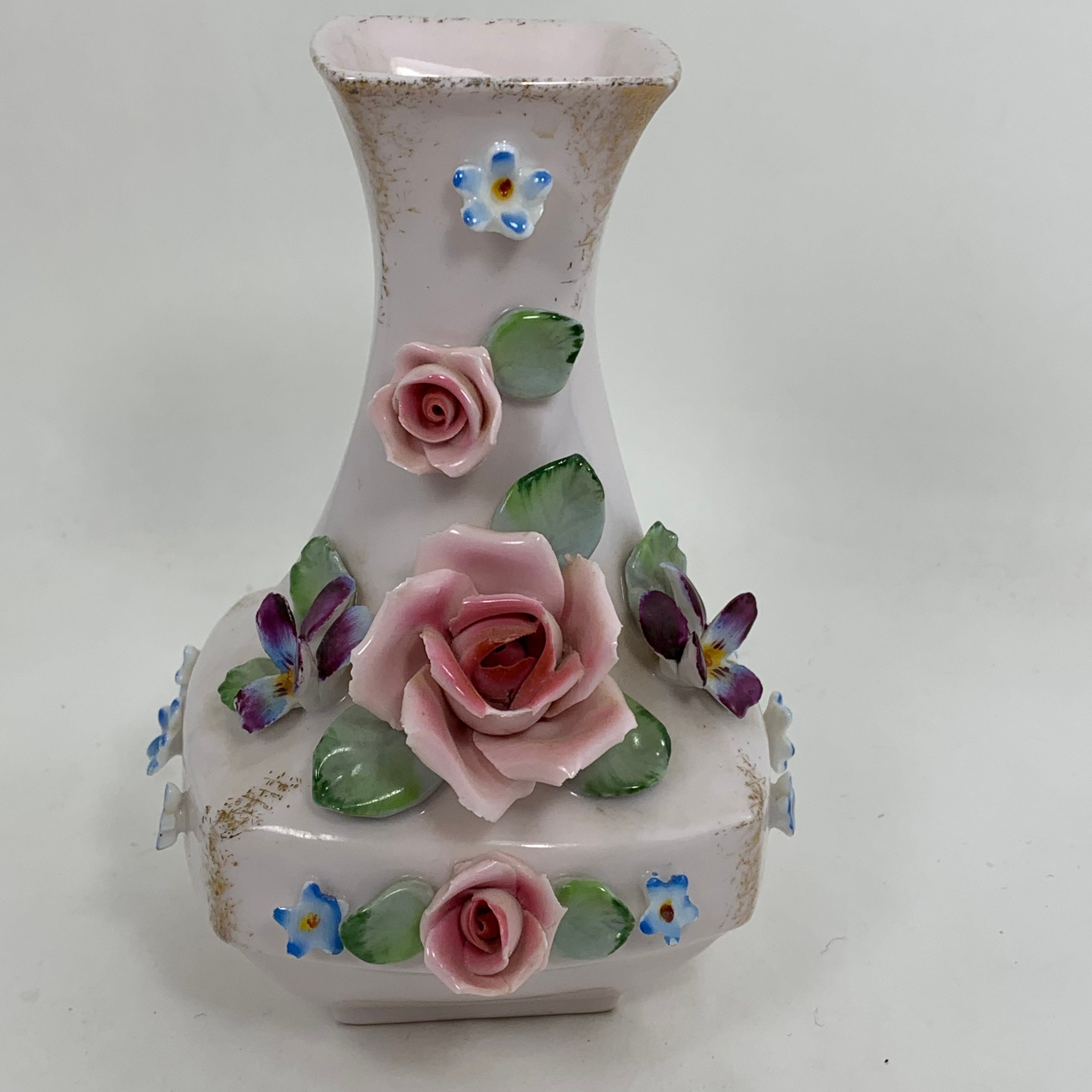 Vintage Hand Painted LEFTON China Porcelain Applied Flowers | Etsy