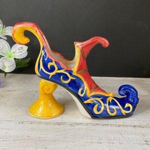 Decorative Ceramic Shoe Figurine - Elf Shoe, Jester Shoe - Etsy