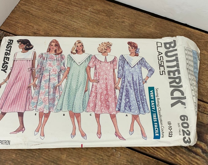 Vintage Matternity Dress Pattern Butterick 6023 Size 8-10-12, Maternity ...