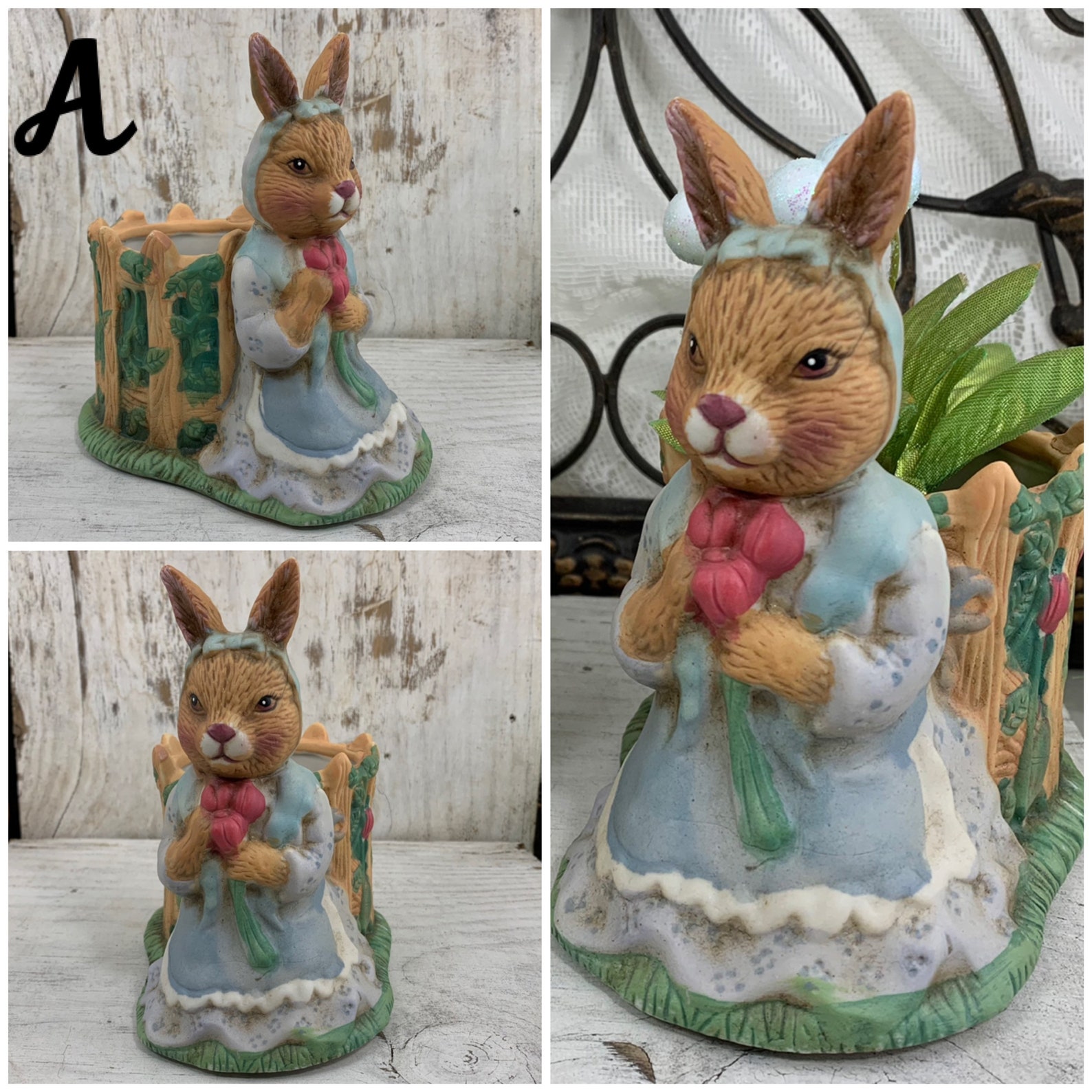 Vintage Bunny Rabbit Figurine Planter Rabbit Candy Dish Your | Etsy