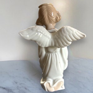 Vintage Rare Sansco Porcelain Angel Figurine W/ Gold Trim Holding Book ...