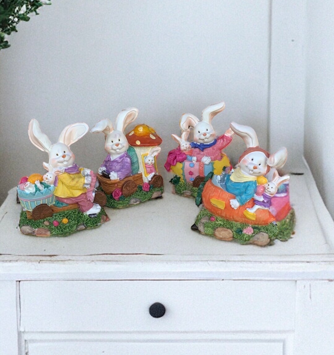Vintage Bunny Rabbit Figurines, Easter Bunny, Easter Decor, Spring ...