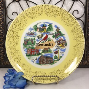 Kentucky Souvenir Plate, Vintage Collectible Plate, Blue Grass State ...