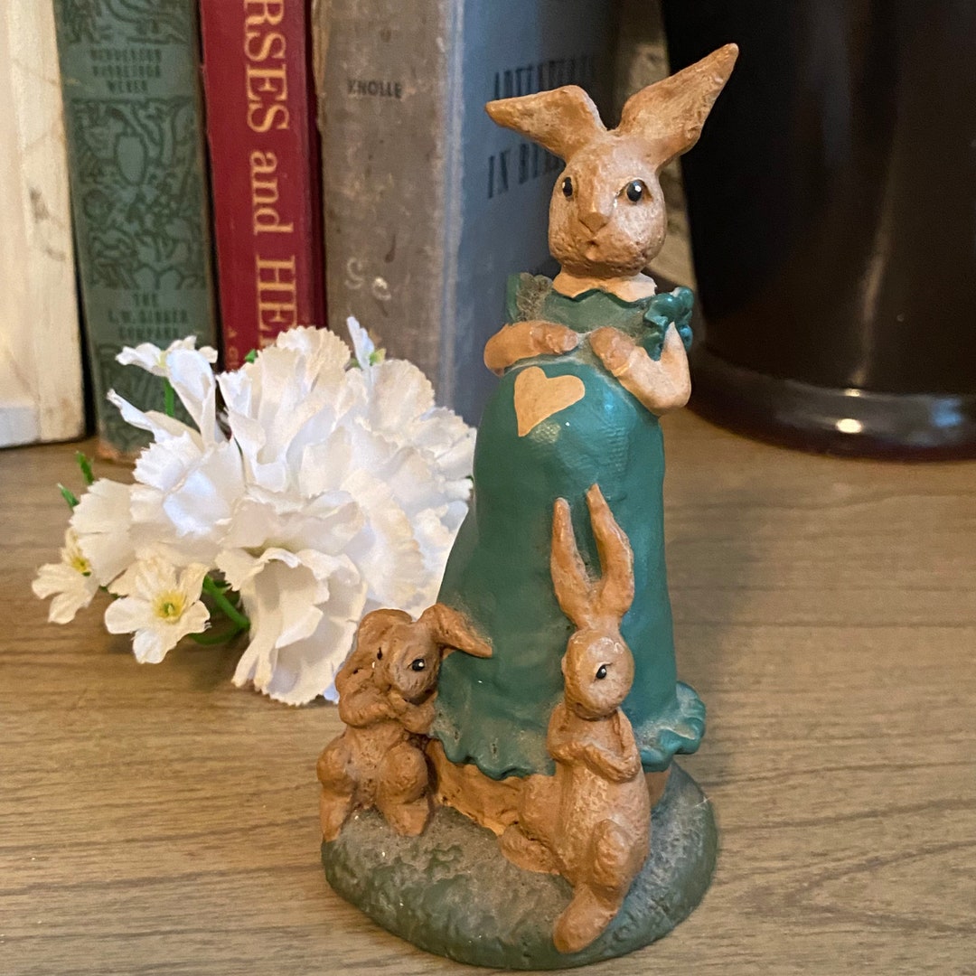 Vintage the Peabody Rabbits Mrs Patience Peabody Carved Rabbit ...
