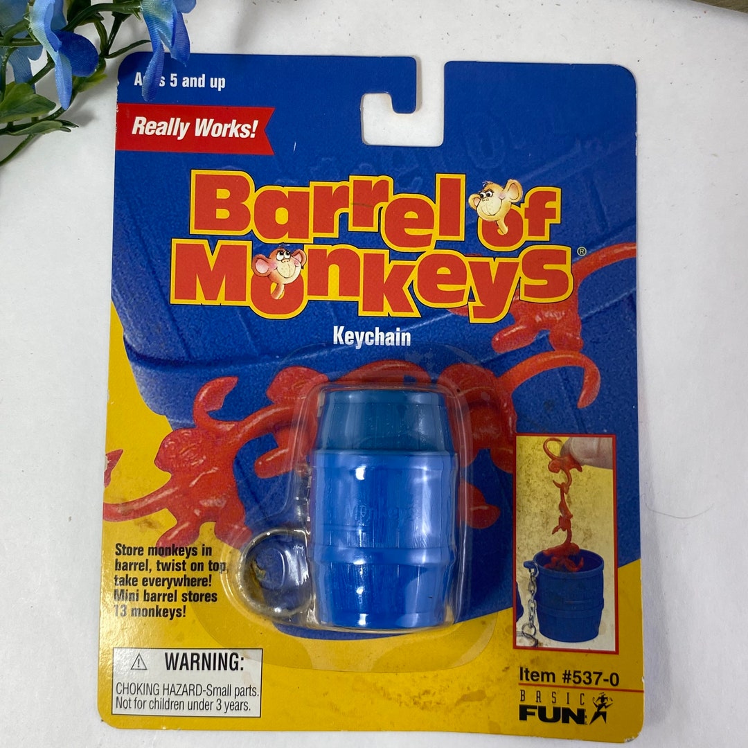 Barrel of Monkeys Game on Keychain, Vintage, New in Package by Milton ...
